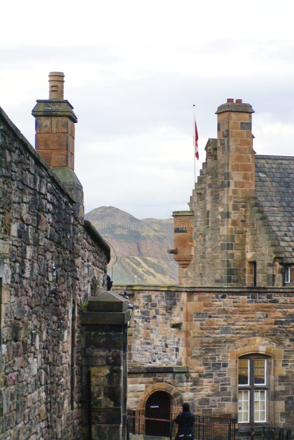 Stone Buildings in Edinburgh Castle Stock Photo - Image of western ...
