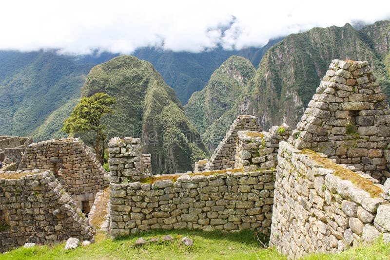 Stone Buildings of Machu Picchu Stock Image - Image of stone ...