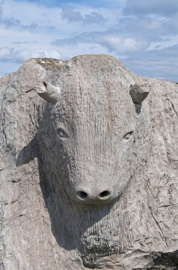 Stone Bull stock image. Image of charge, blue, attack - 20944755