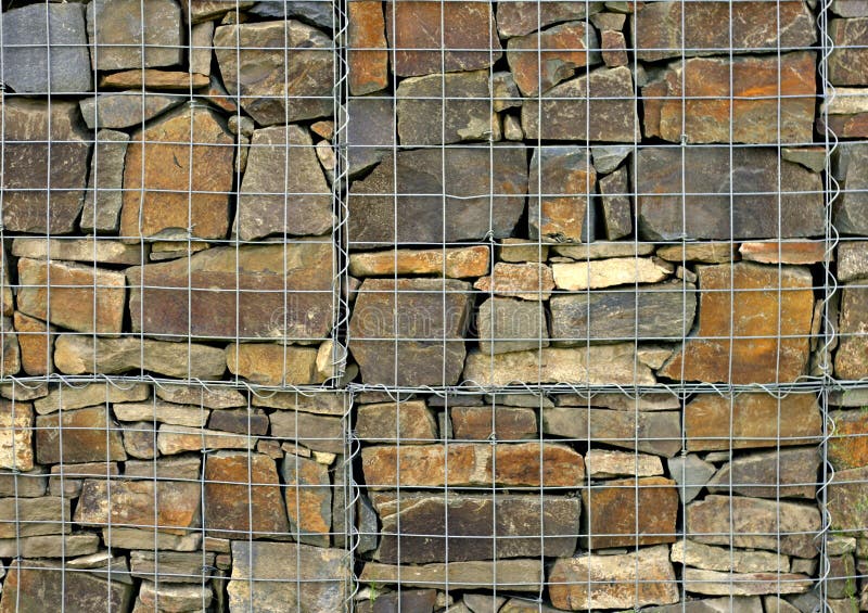 Stone cage wire mesh stock photo. Image of erosion, texture - 14825056