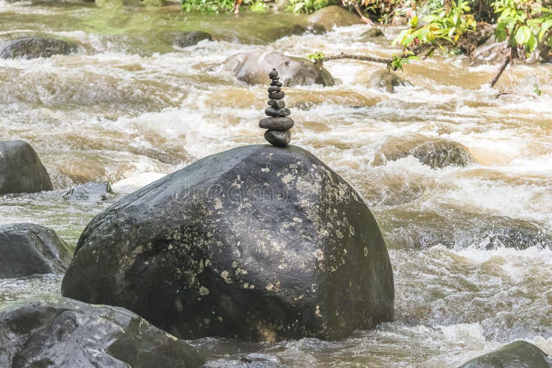 Stone cairn stock photo. Image of rock, natural, forest - 130899014