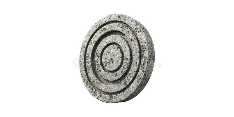 Stone Carved Circular Pattern with Concentric Rings Isolated on ...