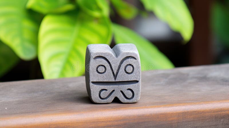 A Stone Carved into a Square Stock Illustration - Illustration of ...