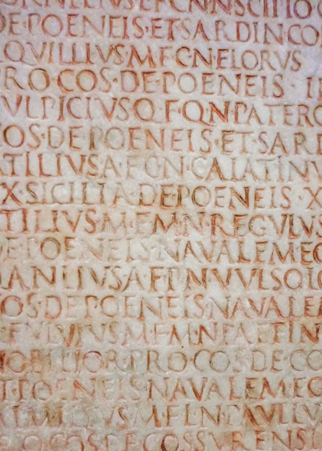 Stone Carved Text at Capitoline Museum, Rome, Italy Editorial Image ...