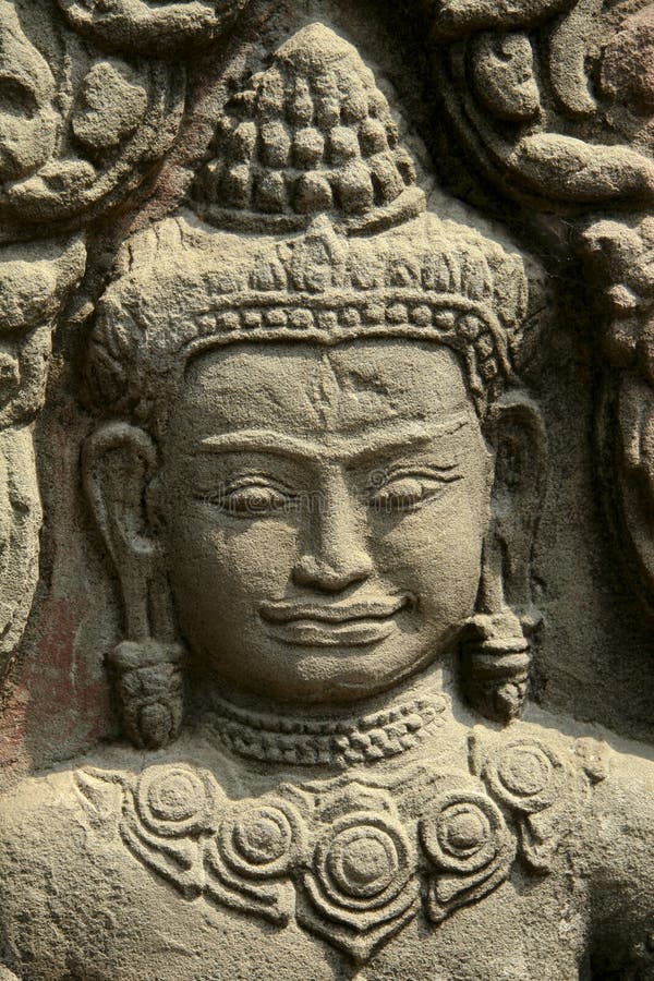 Stone Carving in Angkor Wat Temple Stock Image - Image of carving ...
