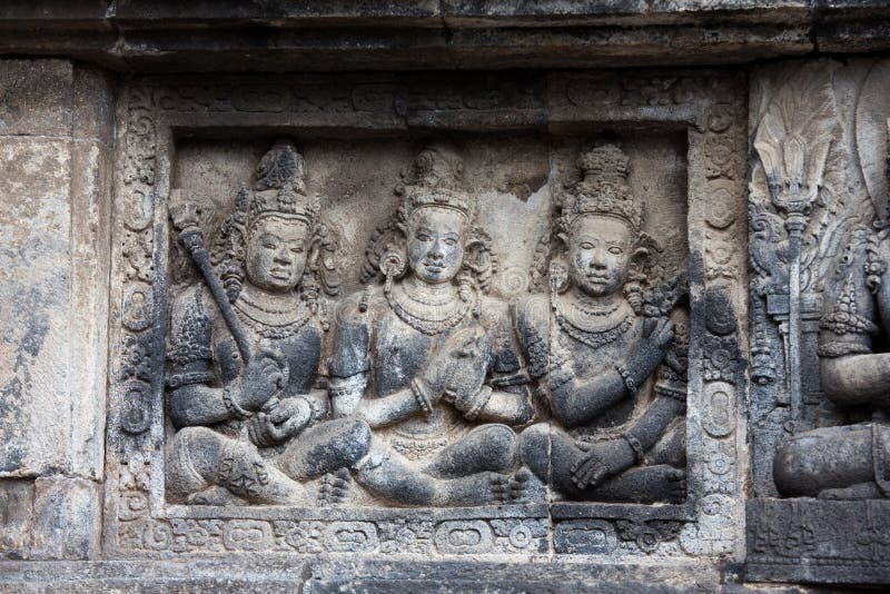 Stone Carving in Prambanan Temple, Java, Indonesia Stock Photo - Image ...