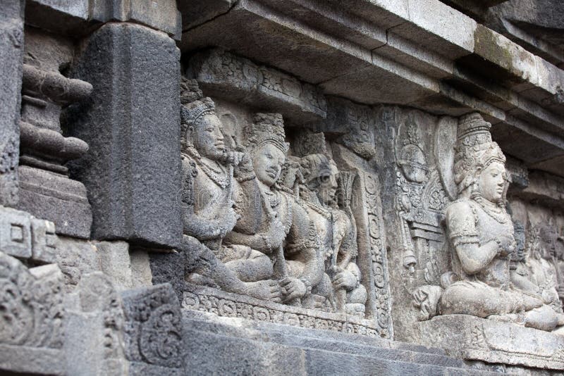 Stone Carving in Prambanan Temple, Java, Indonesia Stock Photo - Image ...