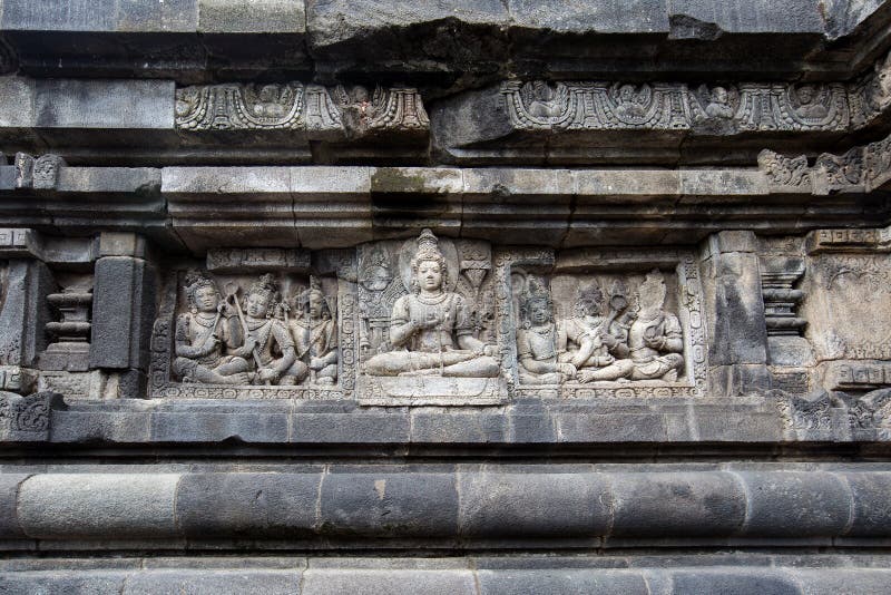 Stone Carving in Prambanan Temple, Java, Indonesia Stock Photo - Image ...