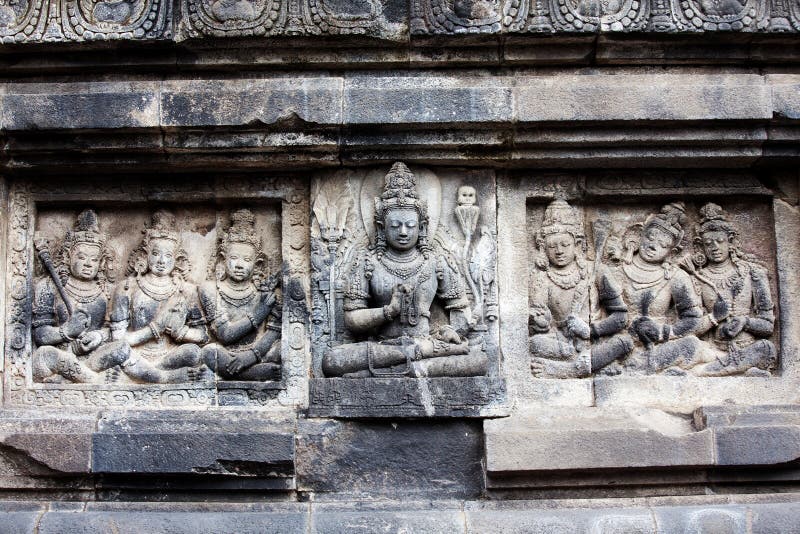Stone Carving in Prambanan Temple, Java, Indonesia Stock Image - Image ...