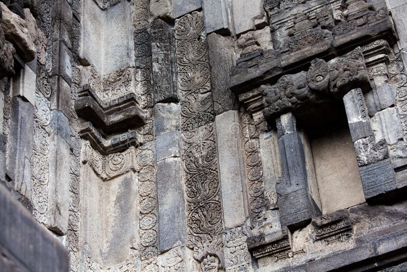 Stone Carving in Prambanan Temple, Java, Indonesia Stock Photo - Image ...