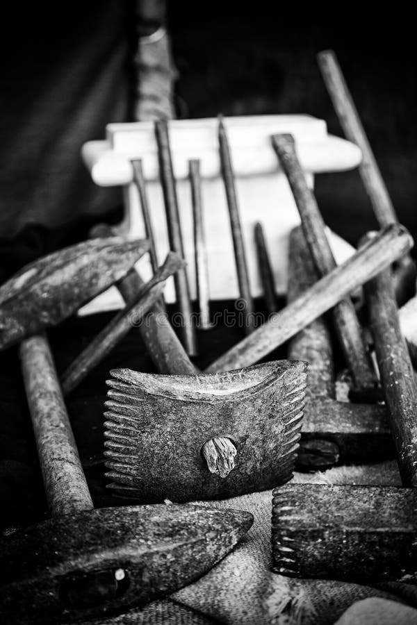 Stone carving tools stock image. Image of hand, build - 130580739