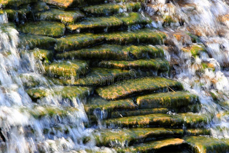 Stone Cascade with Flowing Water Stock Photo - Image of wild, natural ...