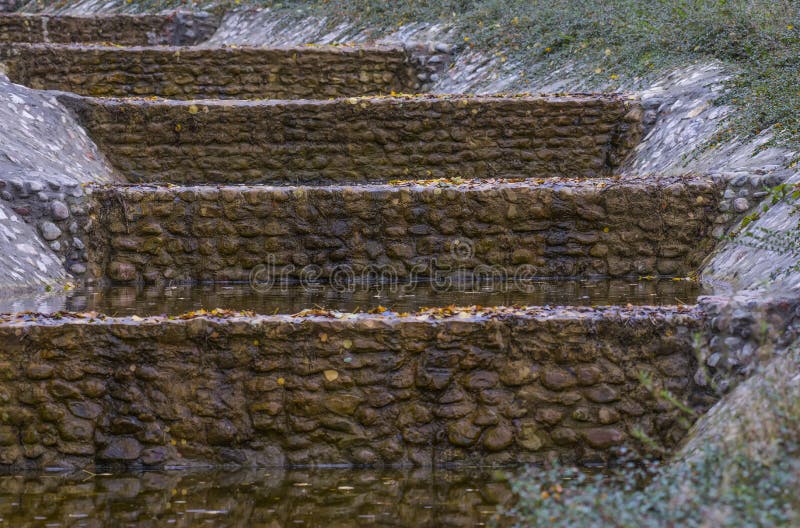 Stone cascade of water stock photo. Image of nature - 100454320