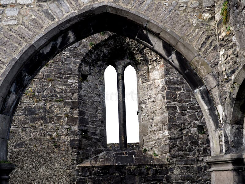 Stone Castle with Arches in Ireland Stock Photo - Image of stone, ruins ...