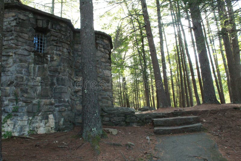 Stone castle in woods stock image. Image of stone, daylight - 174195731