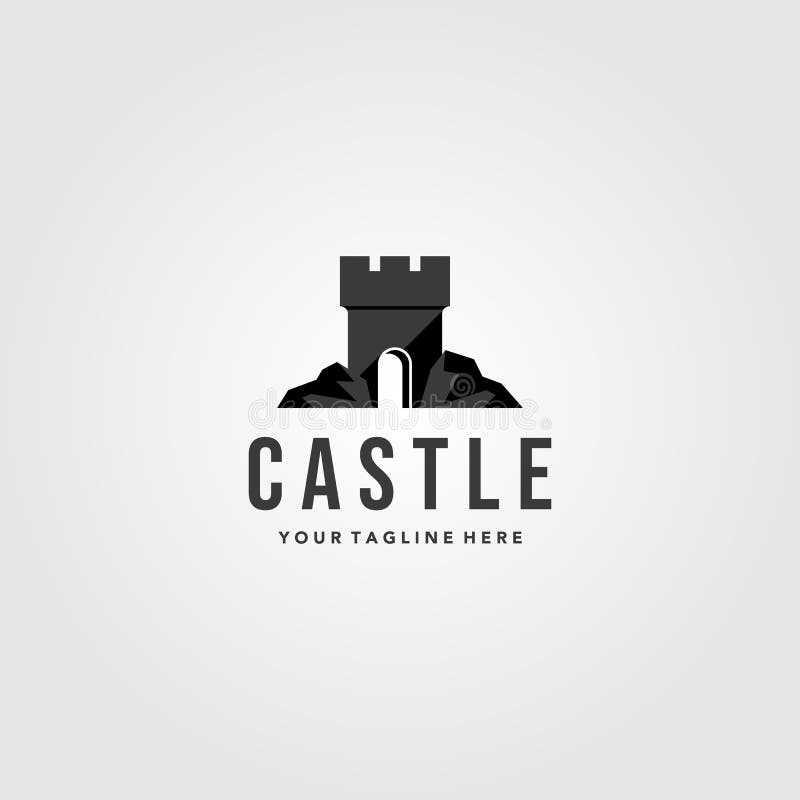 Stone Castle Logo Vintage Vector Illustration Design Stock Vector ...