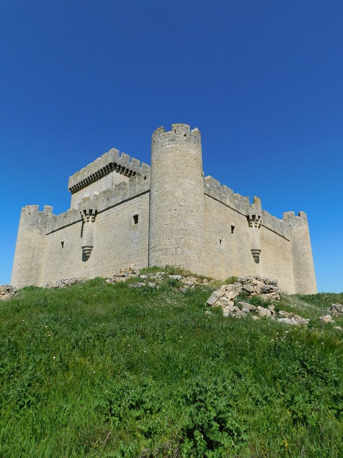 Medieval Stone Castle of Villalonso in Spain Stock Image - Image of ...