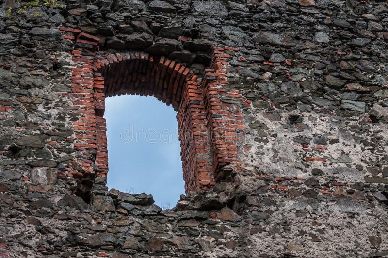 Stone Castle Ruins Window, Architectural Detail Stock Image - Image of ...
