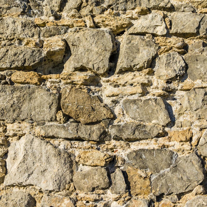 A Stone Castle Wall from the Middle Ages Stock Image - Image of brown ...