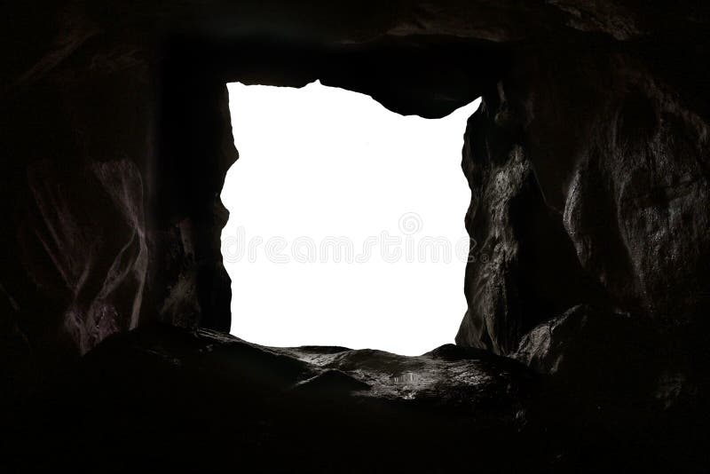 Stone cave over white stock photo. Image of cave, view - 65391416