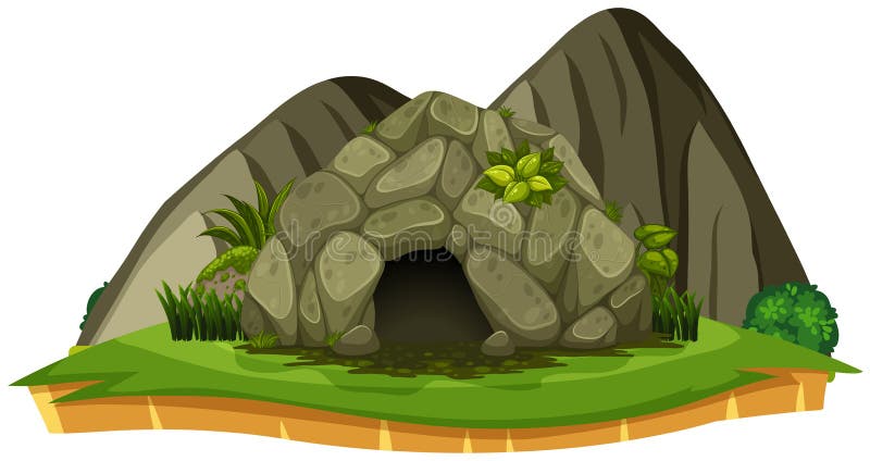 A Stone Cave on White Background Stock Vector - Illustration of nature ...