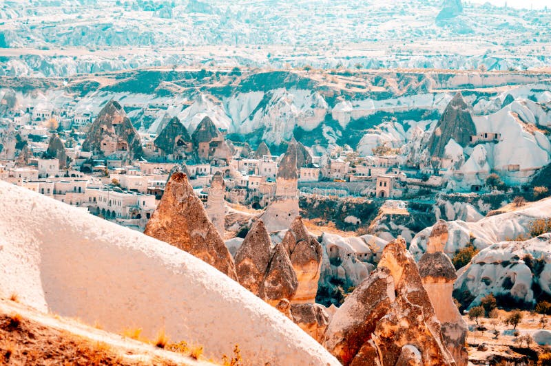 Stone Caves in Cappadocia , Turkey Stock Photo - Image of famous ...