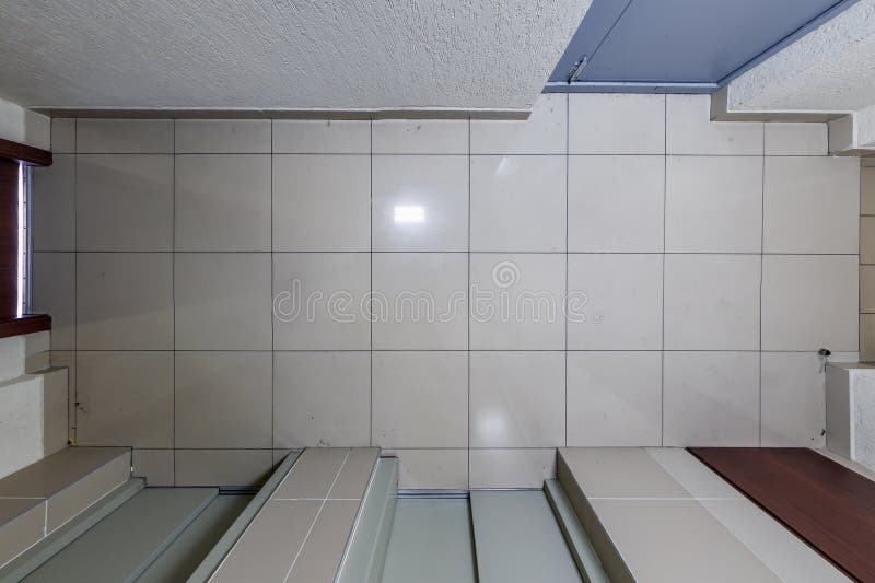 Stone and Ceramic Floor Tiles Texture in Corridor, View from Above ...