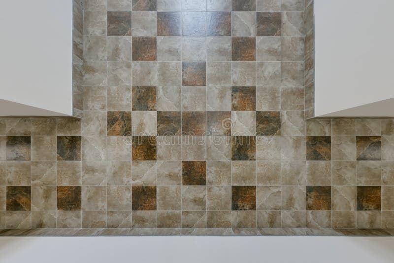 Stone and Ceramic Floor Tiles Texture in Corridor, View from Above ...