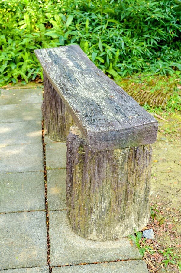 Stone Chair in Nature Garden Stock Image - Image of natural, park ...