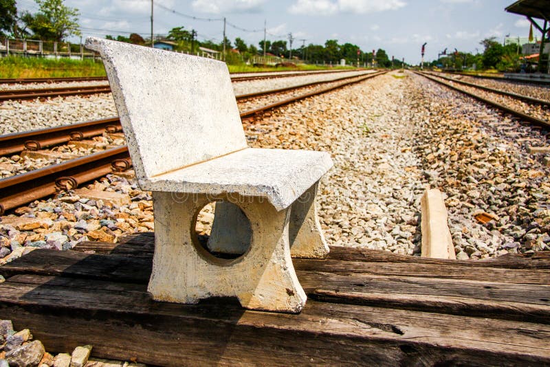 Stone chair stock image. Image of wood, thailand, railway - 46660727