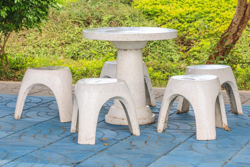 Stone chair in the park. stock image. Image of tranquil - 43293737