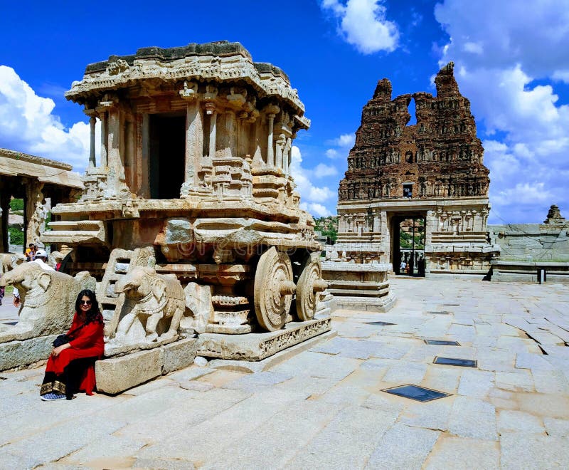 Stone Chariot Hampi editorial stock image. Image of landmark - 254624459
