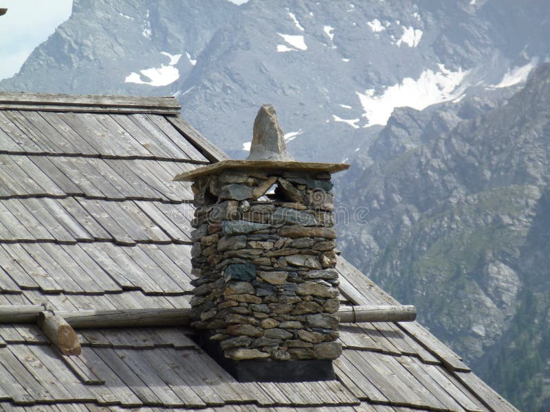 Stone chimney stock photo. Image of chimney, triangle - 37756374