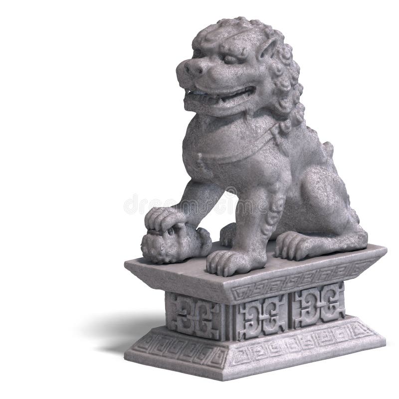 Stone chinese foo dog stock illustration. Illustration of puppy - 9798867