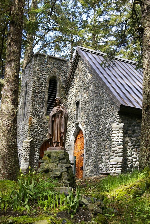 Stone church in the forest stock image. Image of vertical - 8713653