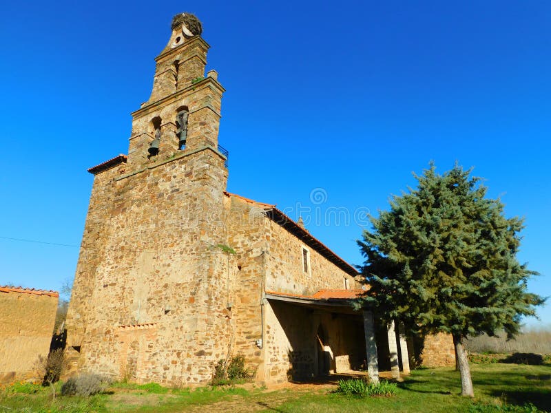 Church of Santa Marina, Genestacio De La Vega Stock Photo - Image of ...