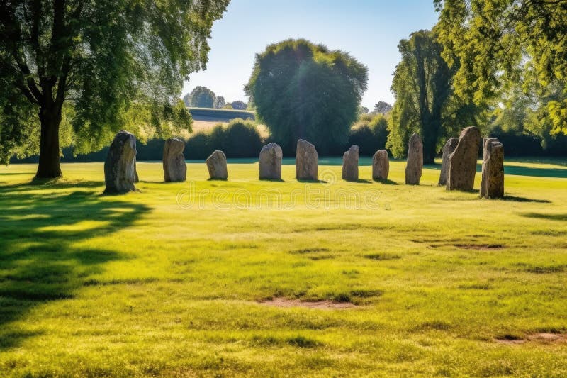 Stone Circle with Aligned Shadows on a Sunny Day Stock Image - Image of ...
