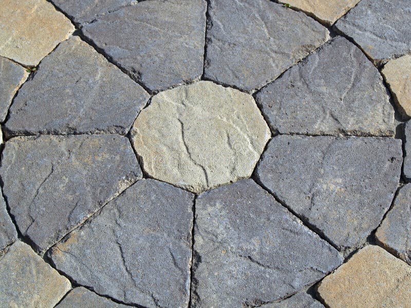 Stone Circle Design of Pavers Grey White Stock Image - Image of pattern ...