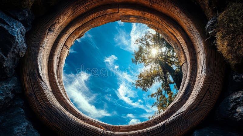 Stone Circle Frame Bright Sunny Sky View Stock Illustration ...