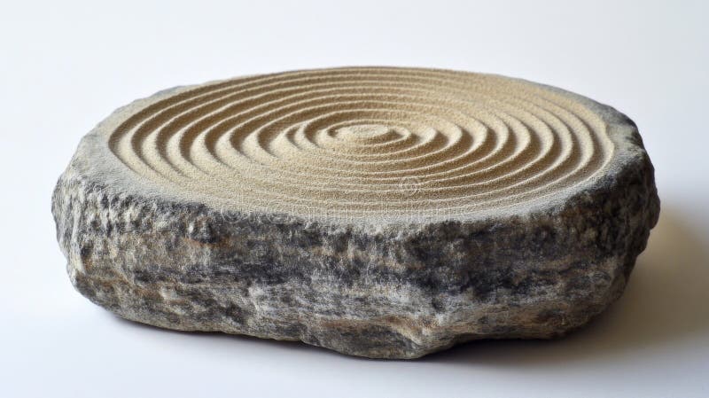 Stone with a Circular Design of Sand Stock Illustration - Illustration ...