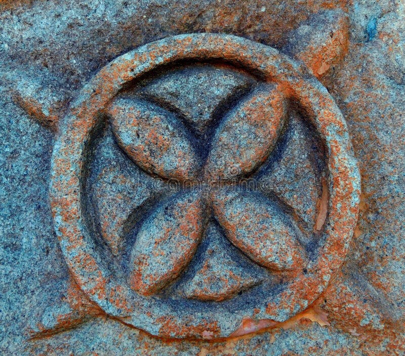 Stone Circular Symbol in a Medieval Church Stock Image - Image of ...