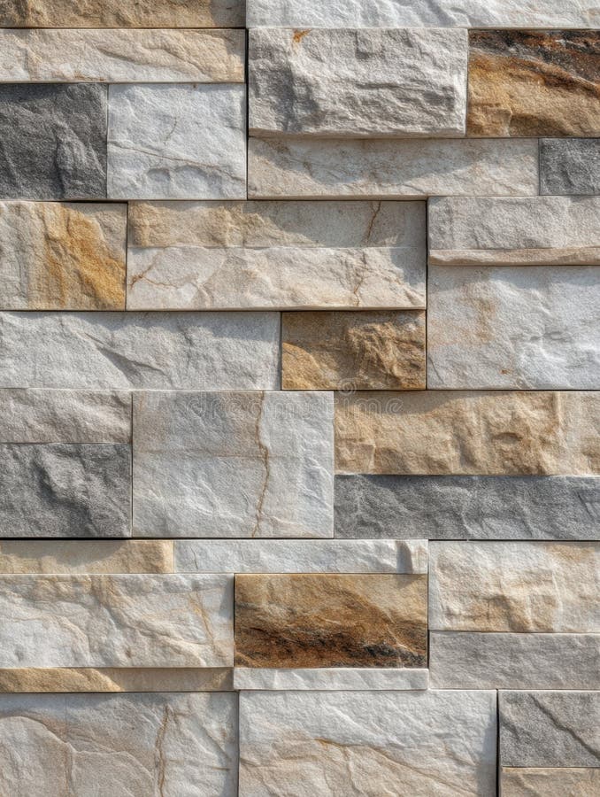 Stone Cladding Tiles Arranged in a Stylish Pattern on a Neutral ...