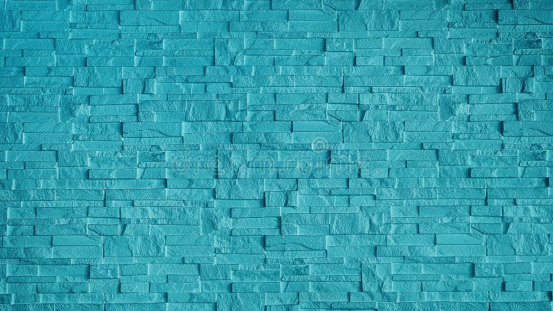 Stone Cladding Wall Made of Regular Light Blue Bricks. Abstract Wall ...