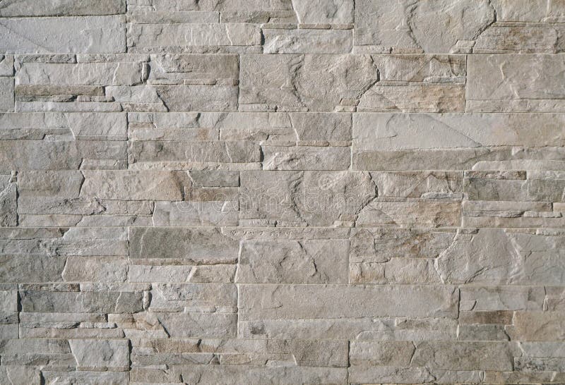 Stone Cladding Wall Made of Stacked Slabs and Blocks of Natural Gray ...