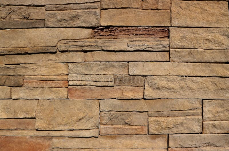 Stone Cladding Wall for Rustic Exterior, Made of Stacked Natural Brown ...