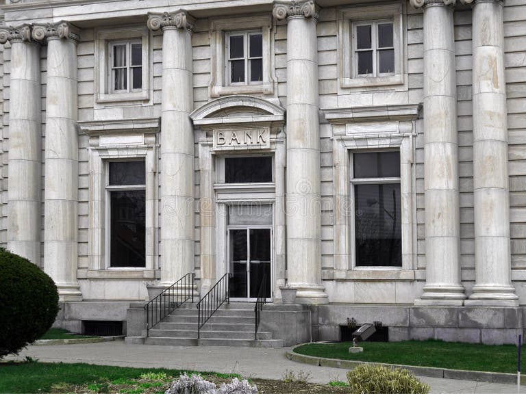 Bank building stock image. Image of architecture, columns - 114514601