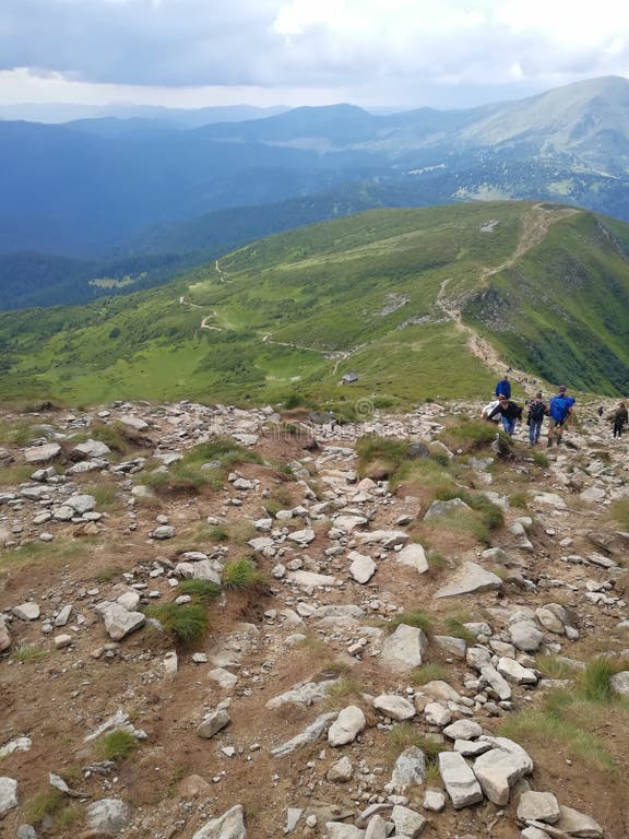 Stone climb to Hoverla editorial photo. Image of mountain - 207672636
