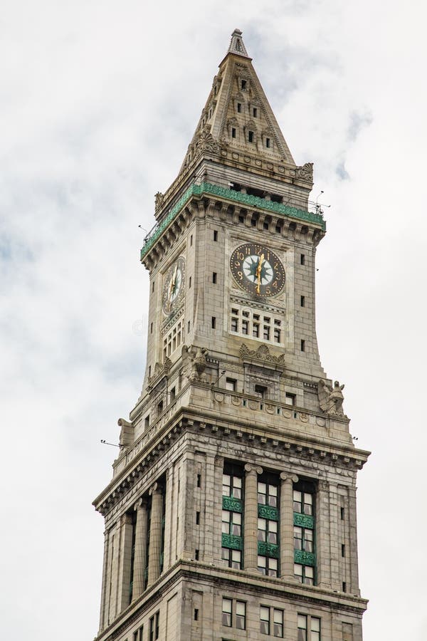 Stone Clock Tower in Boston Stock Image - Image of building, town: 38604741