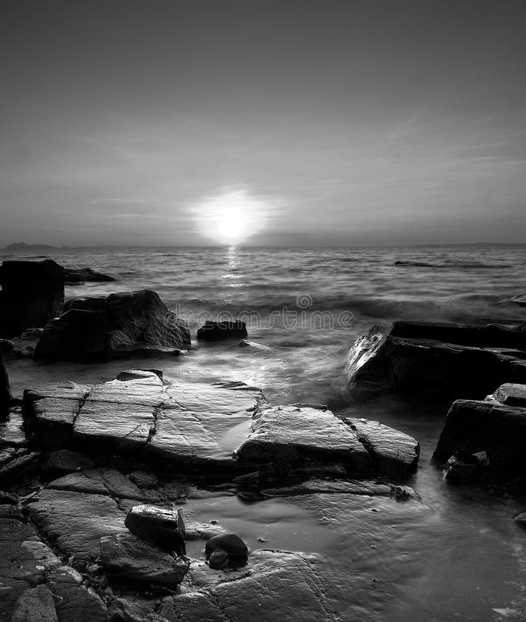 Stone Coast Sunset stock image. Image of black, seascape - 20341173