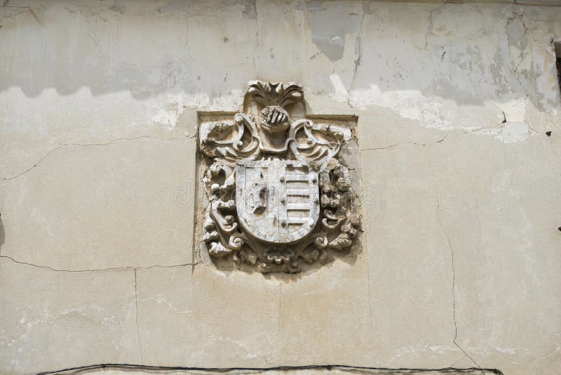 Stone Coat of Arms on the Facade of an Old Building Stock Image - Image ...